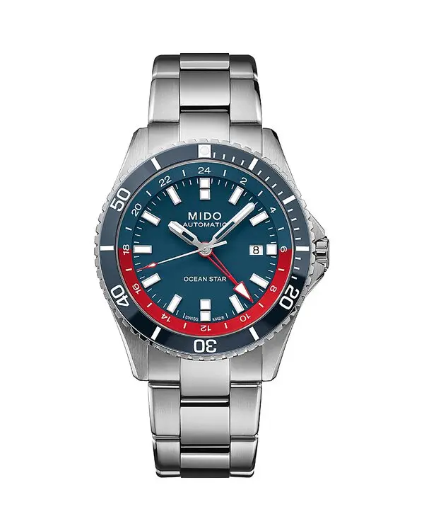 MIDO Ocean Star Captain V Watch, 43mm - Blue/silver