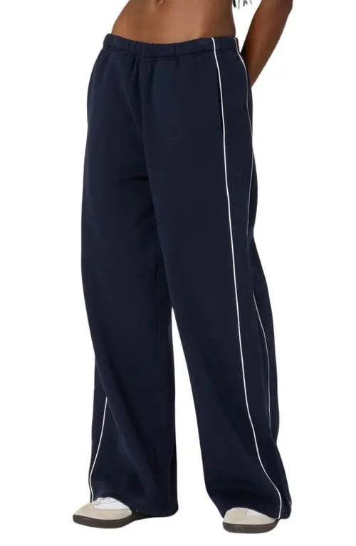 EDIKTED Autumn Cotton Blend Sweatpants - Navy