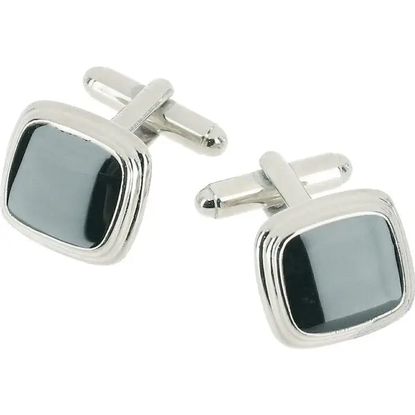 Trafalgar Black Onyx Cuff Links - Silver