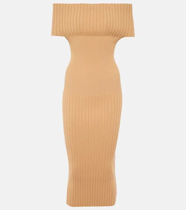 Sportmax Off-shoulder Midi Dress - Black
