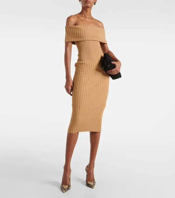 Sportmax Off-shoulder Midi Dress