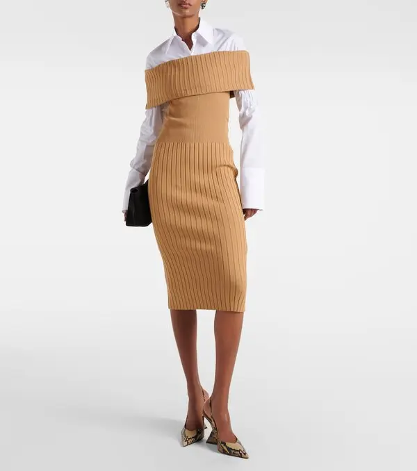 Sportmax Off-shoulder Midi Dress