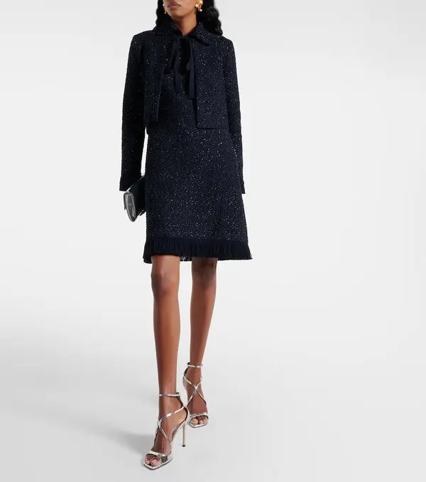 Oscar De La Renta Cotton-blend Tweed Minidress