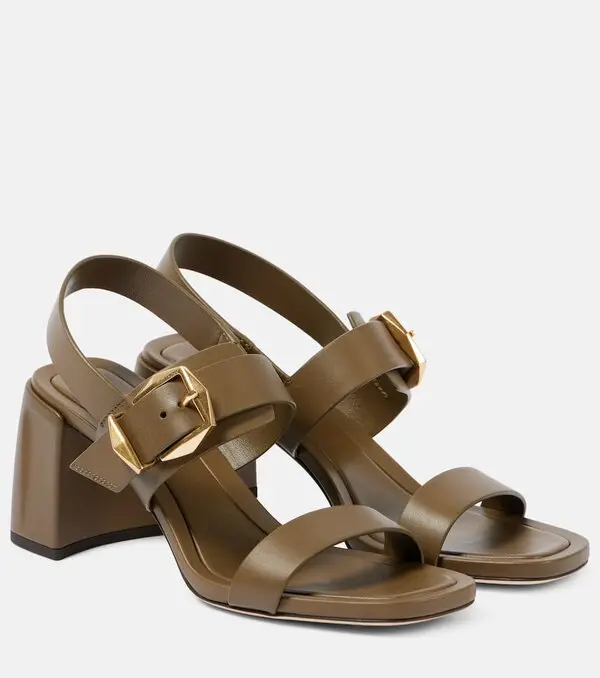 JIMMY CHOO Hawke 70 Leather Sandals - Green