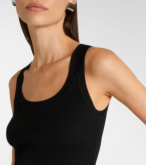 Max Mara Leisure Siro Ribbed-knit Tank Top - Black