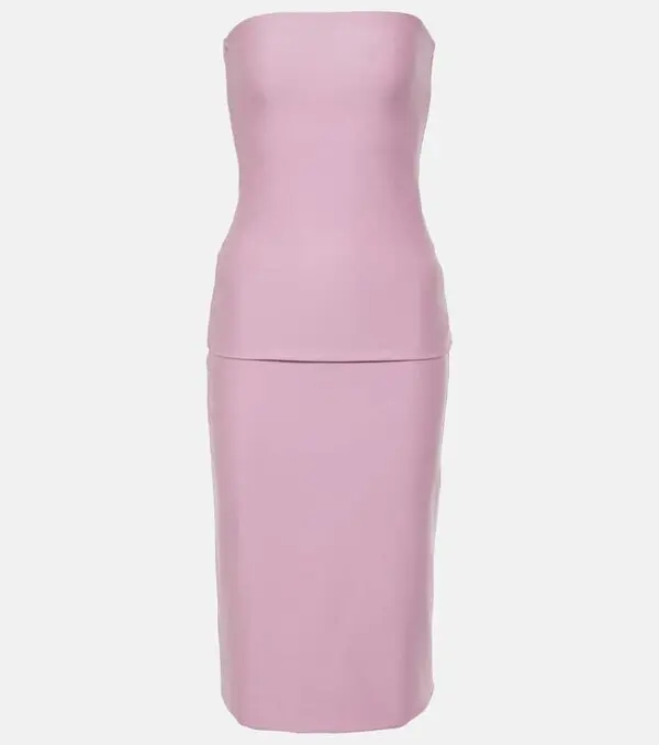 Sportmax Strapless Jersey Midi Dress - Purple
