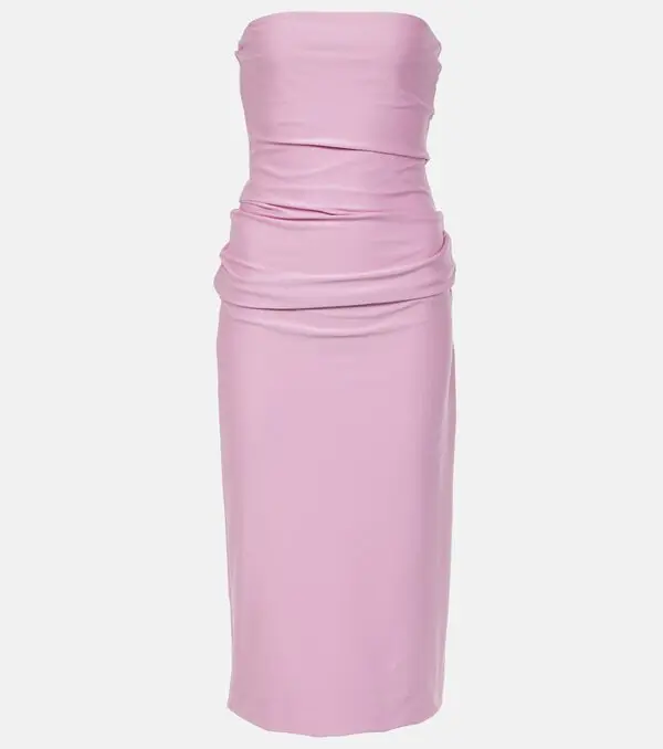 Sportmax Strapless Jersey Midi Dress - Purple