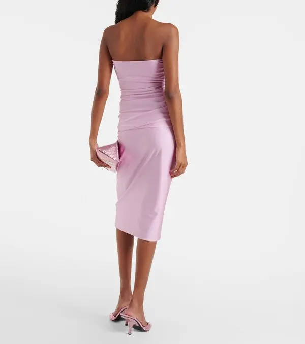 Sportmax Strapless Jersey Midi Dress - Purple