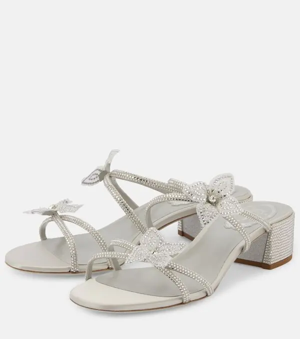 Rene Caovilla Caterina Embellished Sandals - Silver