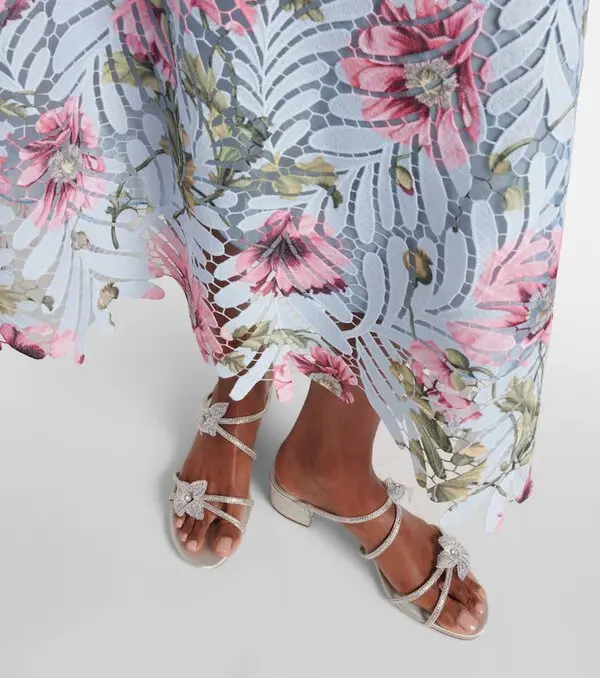 Rene Caovilla Caterina Embellished Sandals - Silver