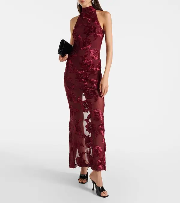Remain Birger Christensen Embroidered Halterneck Gown