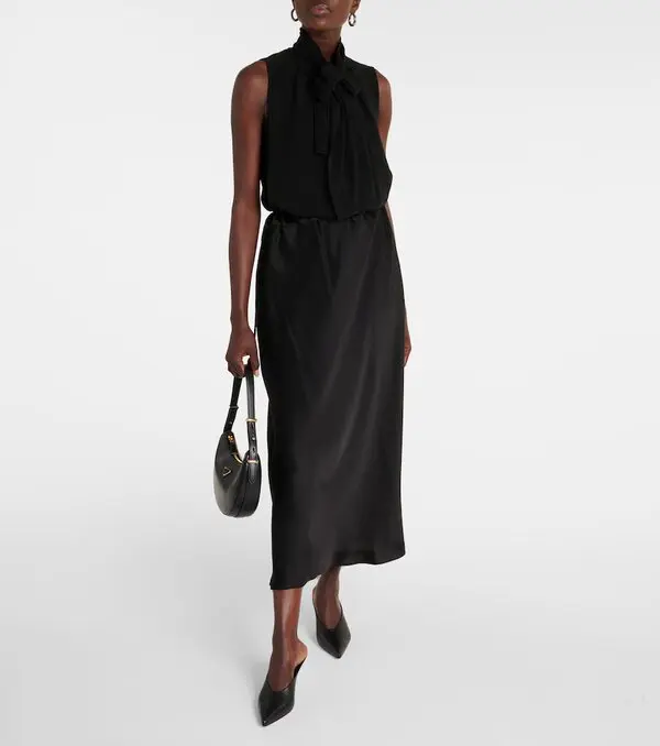 Max Mara Editore Satin Midi Skirt