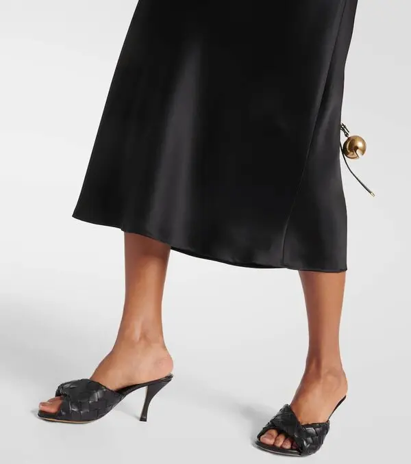 Max Mara Editore Satin Midi Skirt - Black