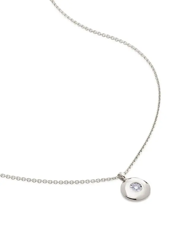 Monica Vinader April Grown Diamond Pendant Necklace - Silver