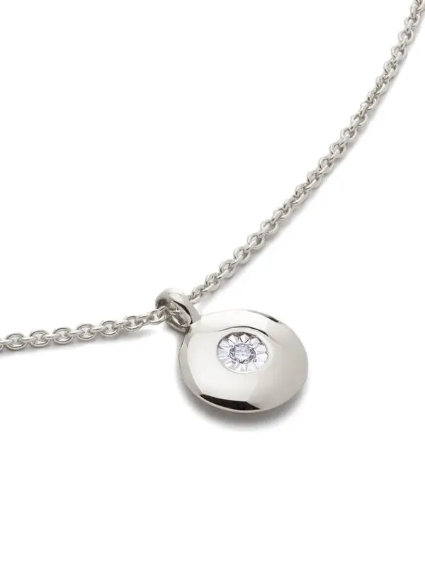 Monica Vinader April Grown Diamond Pendant Necklace - Silver
