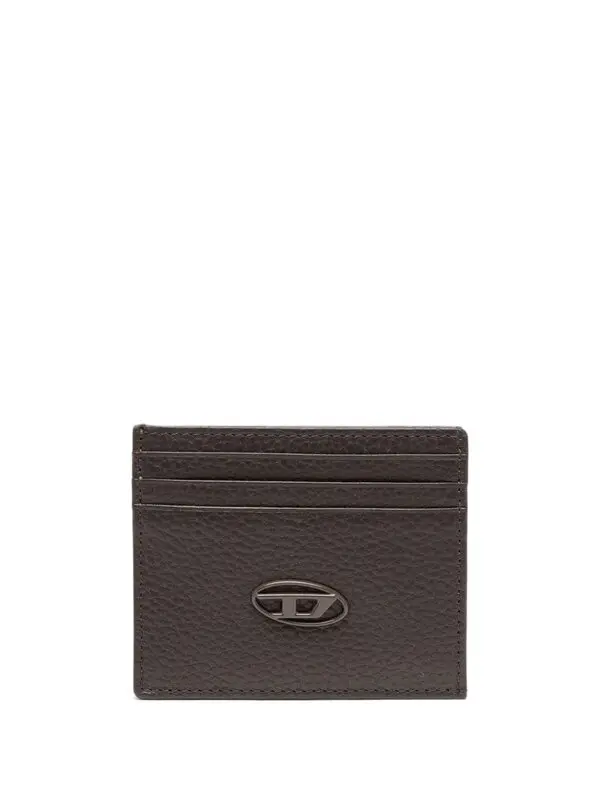 DIESEL® Logo-plaque Leather Card Holder - Brown