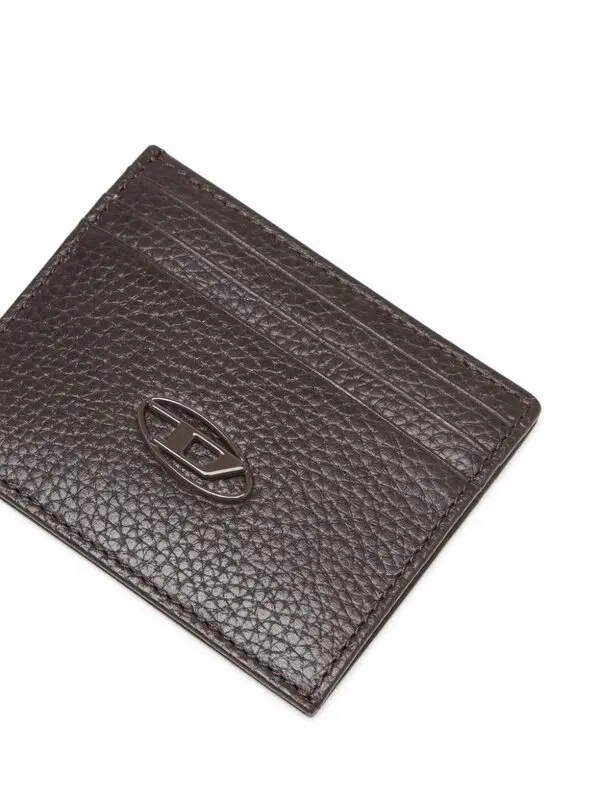 DIESEL® Logo-plaque Leather Card Holder - Brown