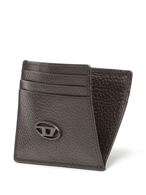 DIESEL® Logo-plaque Leather Card Holder - Brown