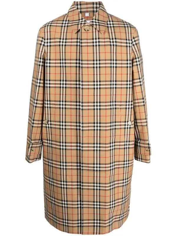 Burberry Check-pattern Cotton Trench Coat