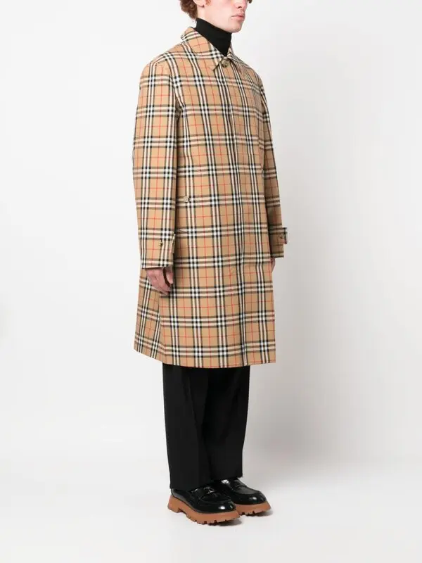 Burberry Check-pattern Cotton Trench Coat