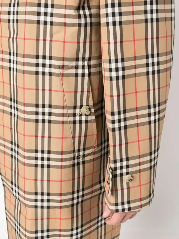 Burberry Check-pattern Cotton Trench Coat