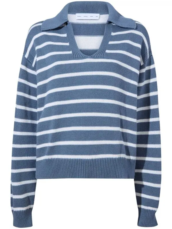 Proenza Schouler White Label Striped Cotton-cashmere Sweater - Blue