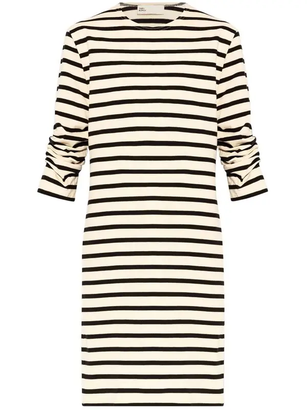designer black wedding dresses Ivory Striped Polo Midi Dress main image 1