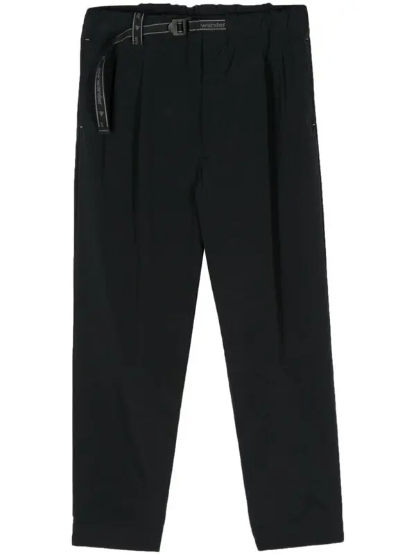 AND WANDER Belted Tapered-leg Trousers - Black