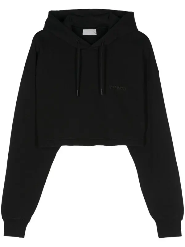 VTMNTS Logo-embroidered Crop Hoodie