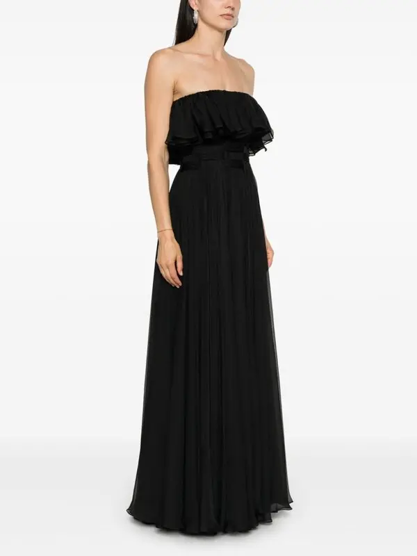 GEMY MAALOUF Strapless Ruffled Gown - Black