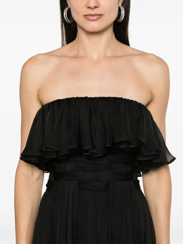 GEMY MAALOUF Strapless Ruffled Gown - Black