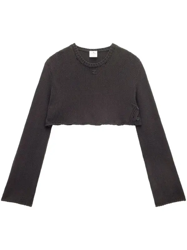 COURREGES Logo-embroidered Cropped Jumper
