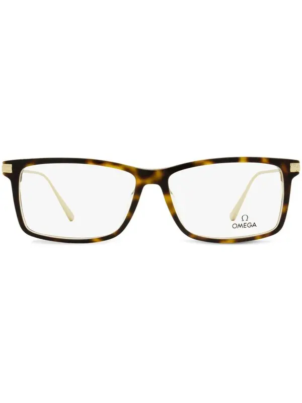 Omega Rectangle-frame Eyeglasses - Brown