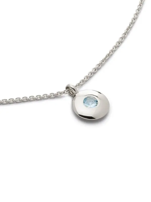 Monica Vinader March Birthstone Pendant Necklace - Silver
