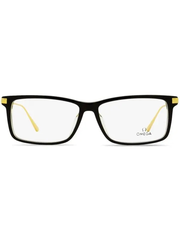 Omega Rectangle-frame Eyeglasses - Black