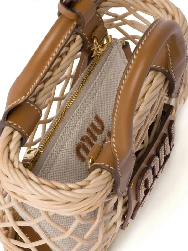 Miu Miu Woven Basket Tote