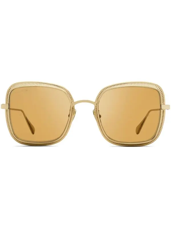 Omega Engraved Square-frame Sunglasses - Gold