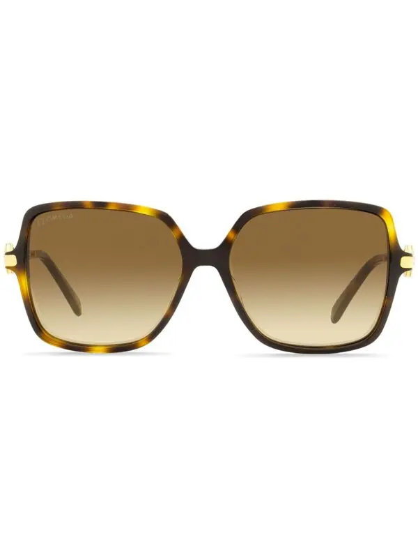 Omega Tortoiseshell Square-frame Sunglasses - Brown