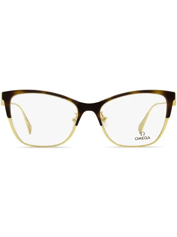 Omega Butterfly-frame Eyeglasses - Brown