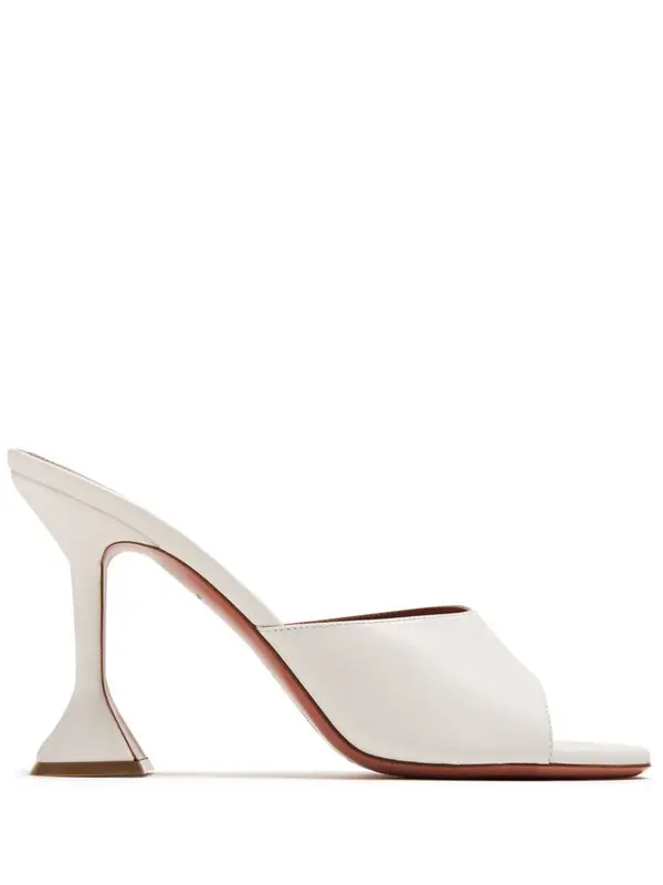 Amina Muaddi Lupita 95 Leather Sandals - White