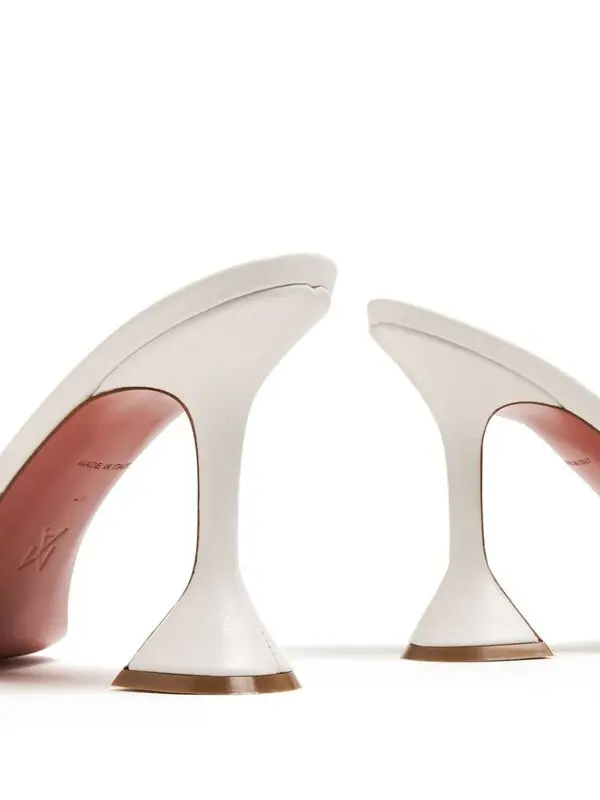 Amina Muaddi Lupita 95 Leather Sandals - White