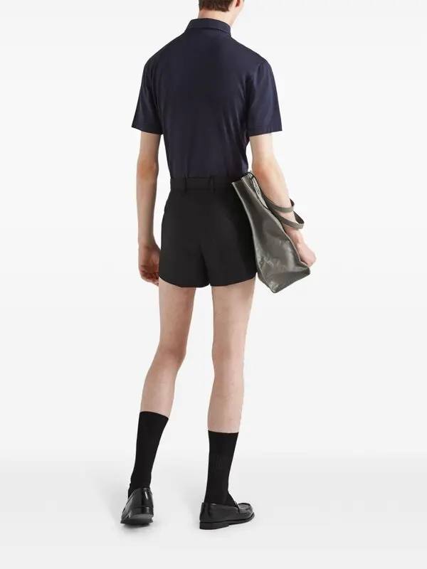 Prada Short-sleeved Cotton Polo Shirt - Blue