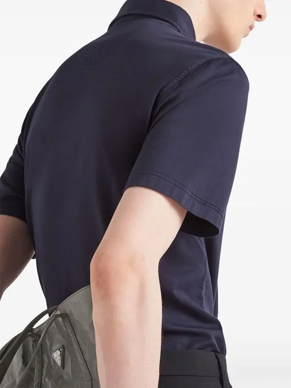 Prada Short-sleeved Cotton Polo Shirt - Blue
