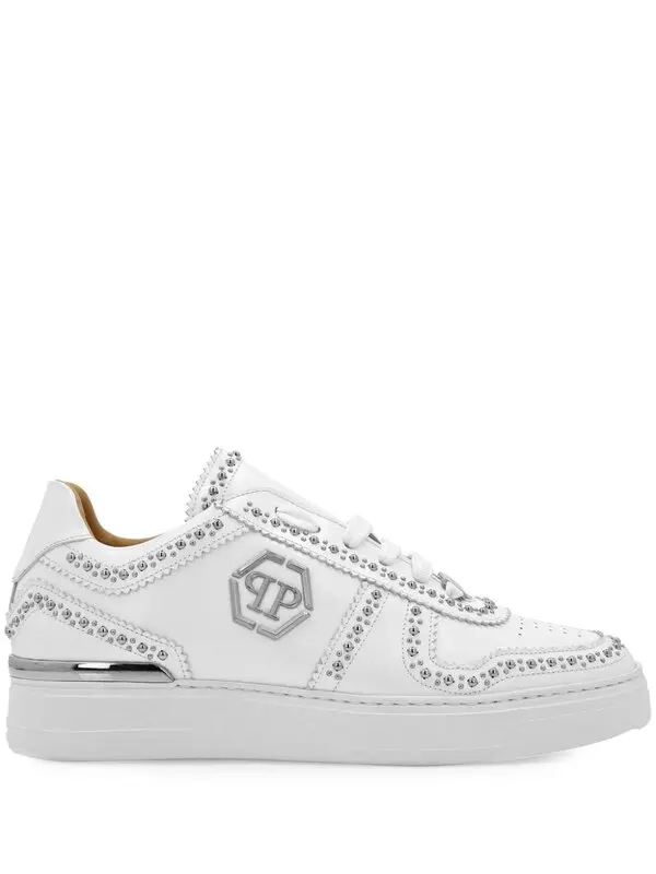 Philipp Plein Lo-top Leather Sneakers - White