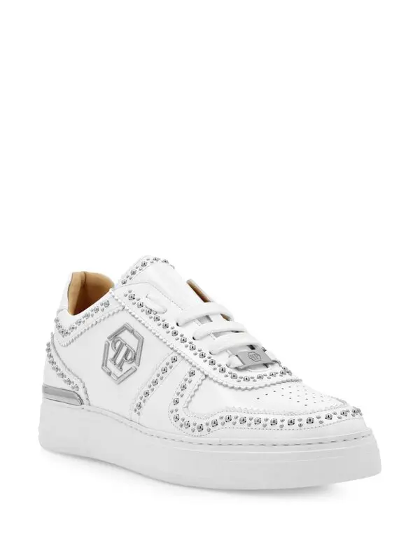 Philipp Plein Lo-top Leather Sneakers - White