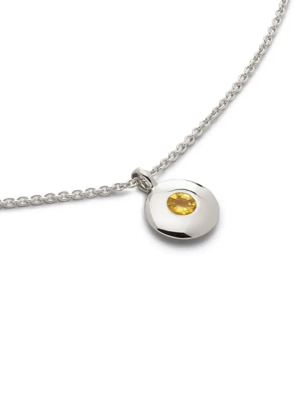 Monica Vinader November Citrine Birthstone Necklace - Silver