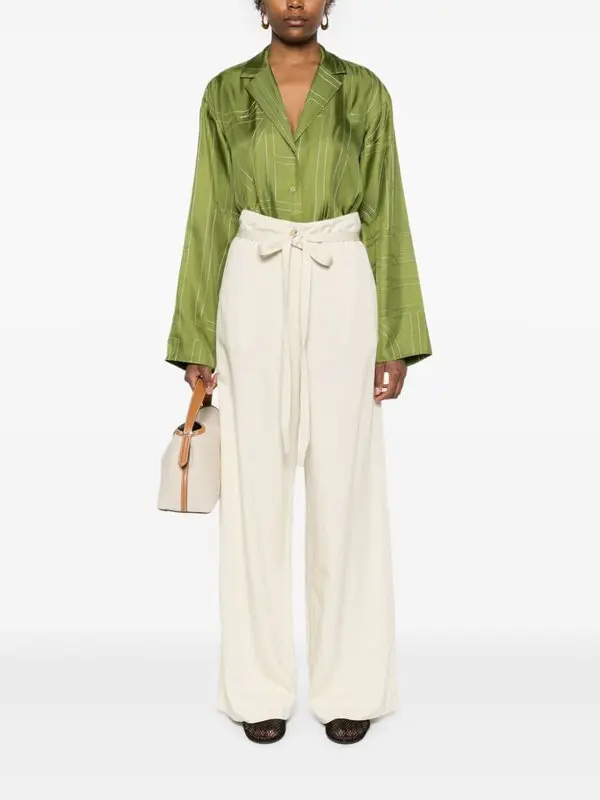 TOTEME Belted-waist Flared Trousers