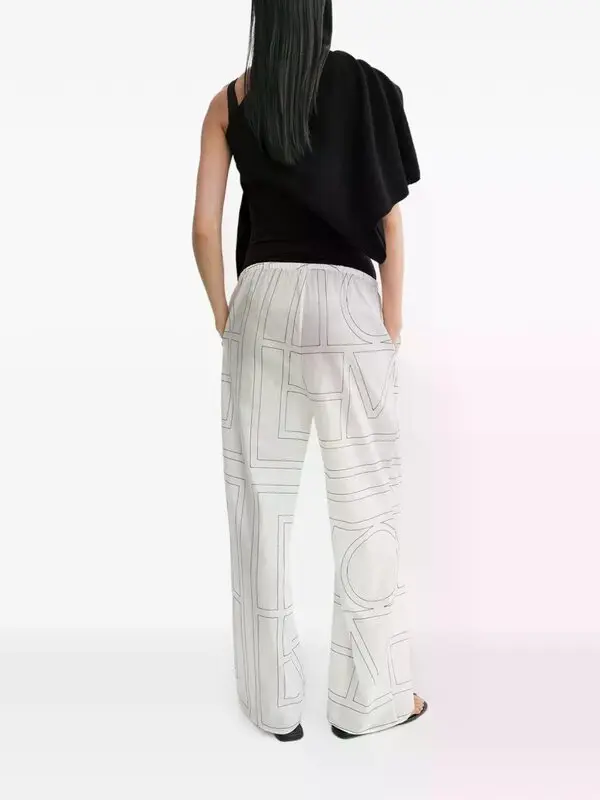 TOTEME Embroidered-monogram Trousers - White