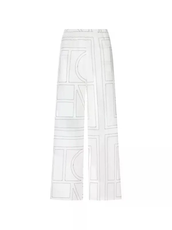TOTEME Embroidered-monogram Trousers - White
