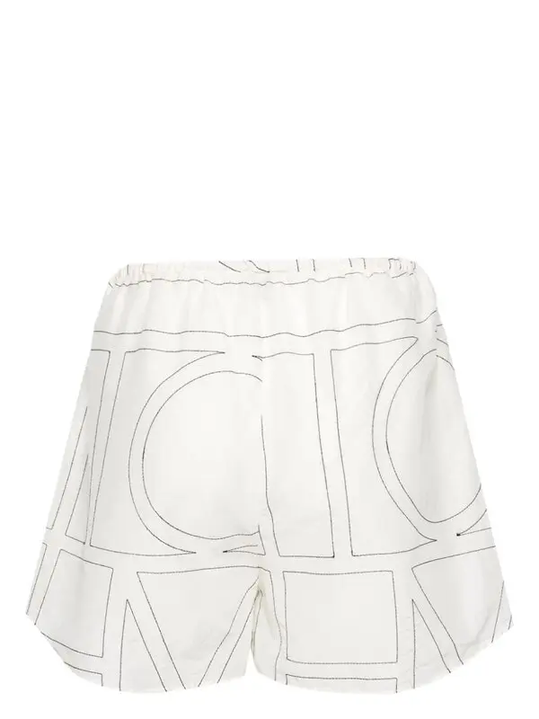 TOTEME Monogrammed Cotton Pyjama Shorts - White